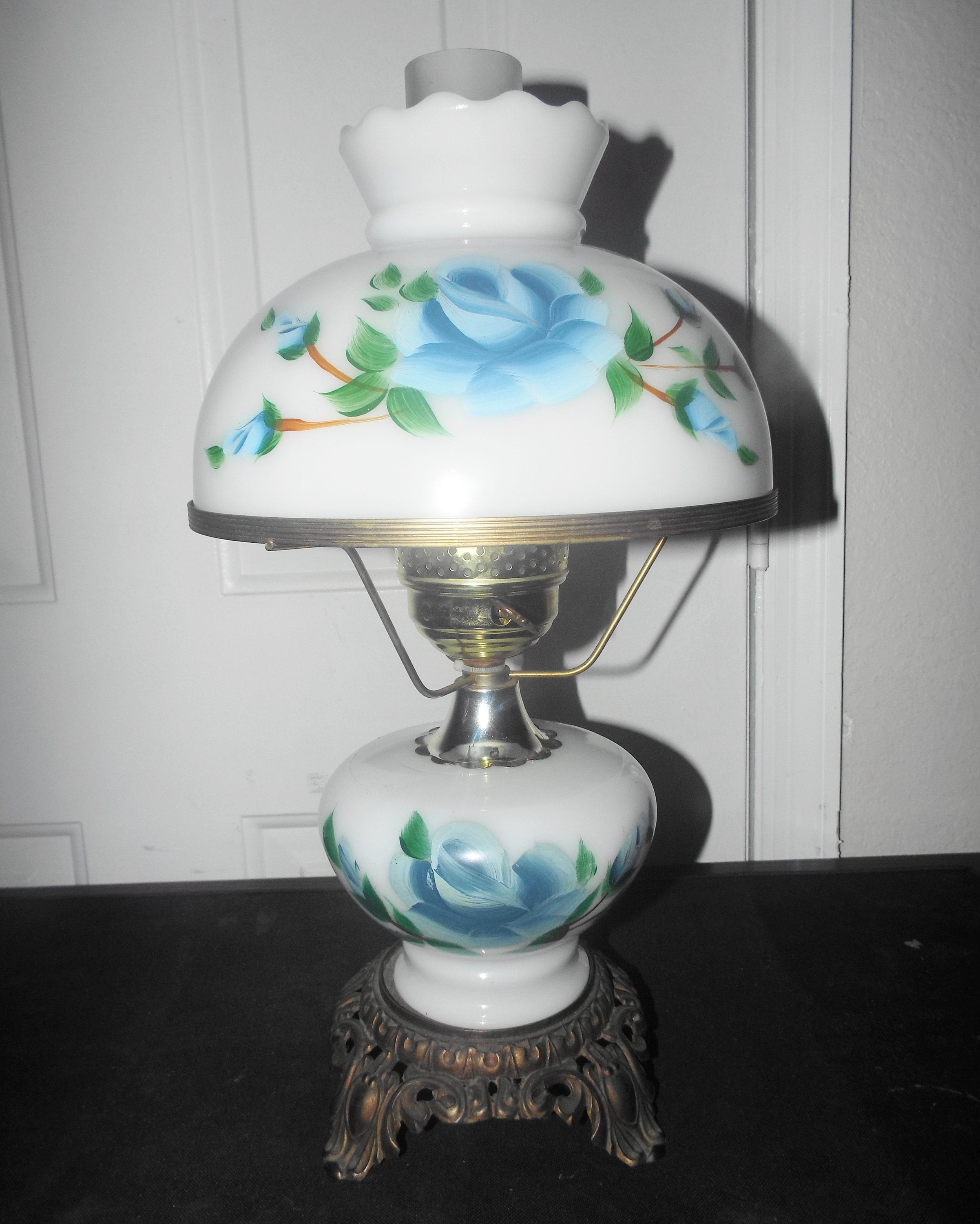 Gone With the Wind Vintage 3-WAY Fancy Colorful Blue Thick Milk-glass ...