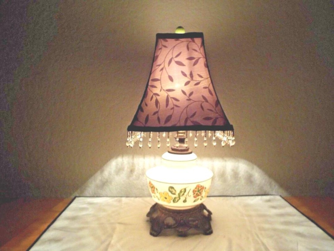 Gone With the Wind Vintage 3-way Fancy Shaded Floral Themed Milk-glass ...