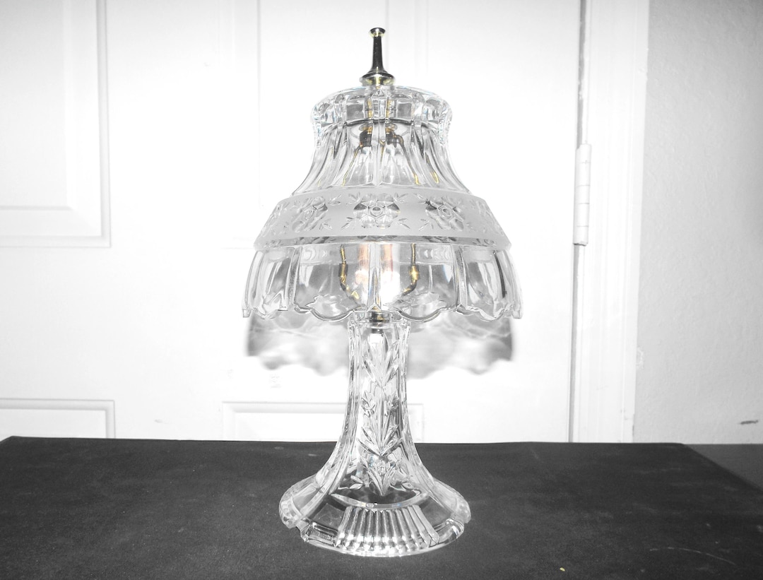 Lamp a Adorable Fancy 14"h 24% Heavy Leaded Cut Crystal Glass Vanity ...