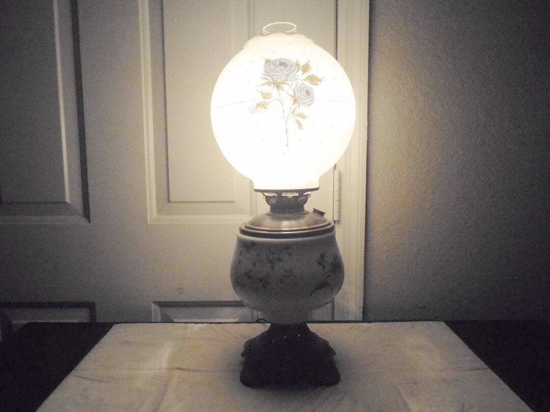 Gone With the Wind Antique Globed Hand Painted Converted to Electric ...