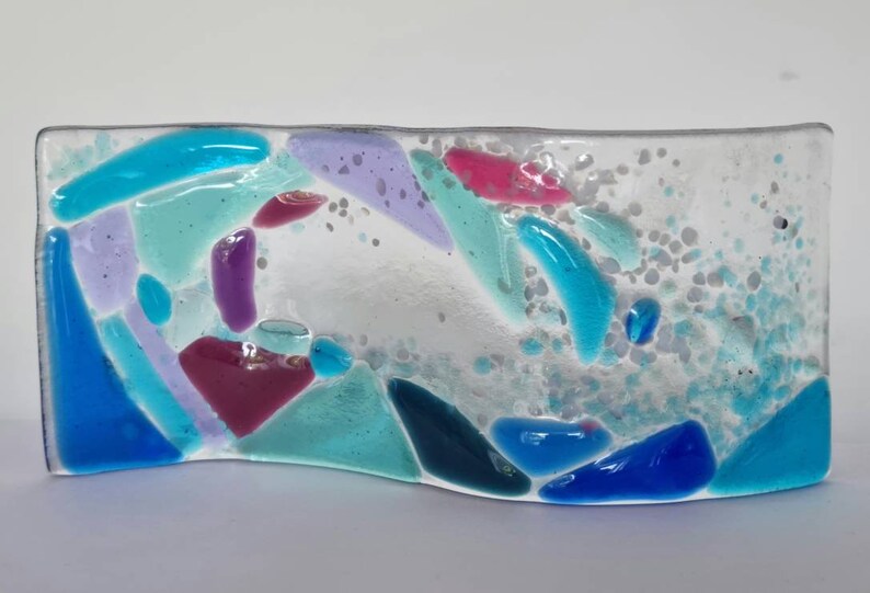 Fused Glass Art Sea Waves Surfing Ocean Wave Free Standing - Etsy