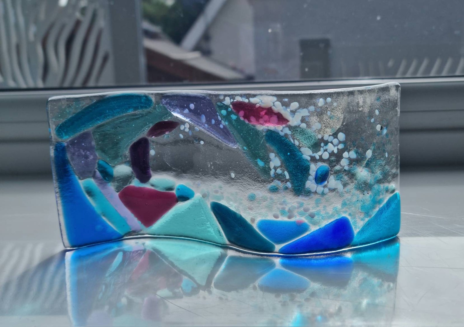 Fused Glass Art, Sea Waves, Surfing, Ocean Wave, Free Standing Wave ...