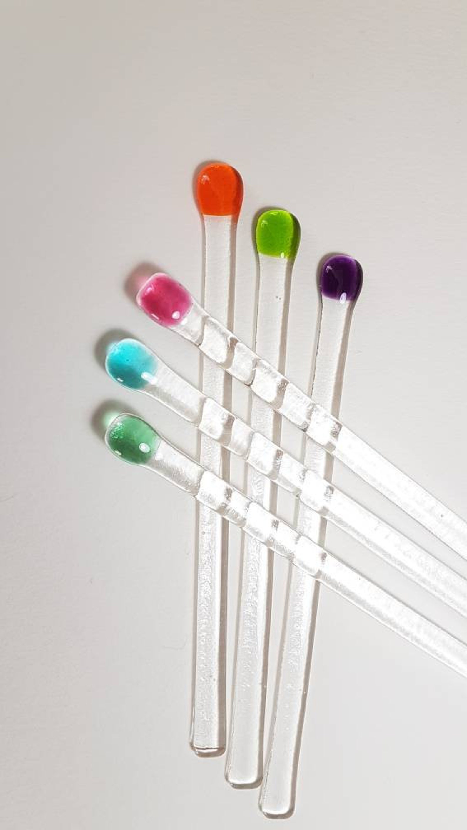 Glass Cocktail Sticks Swizzle Sticks Fused Glass Multiple - Etsy UK