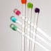 Glass Cocktail Sticks, Swizzle Sticks, Fused Glass, Multiple Colours ...