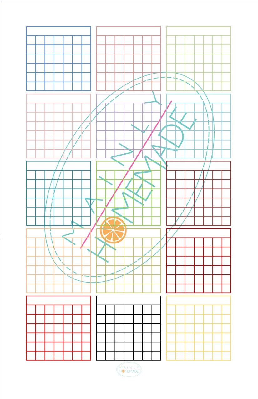 Mini Calendar Grid Printable for Bullet Journal Planner - Etsy