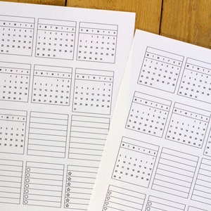 Bullet journal mini calendar printable - scalebatman