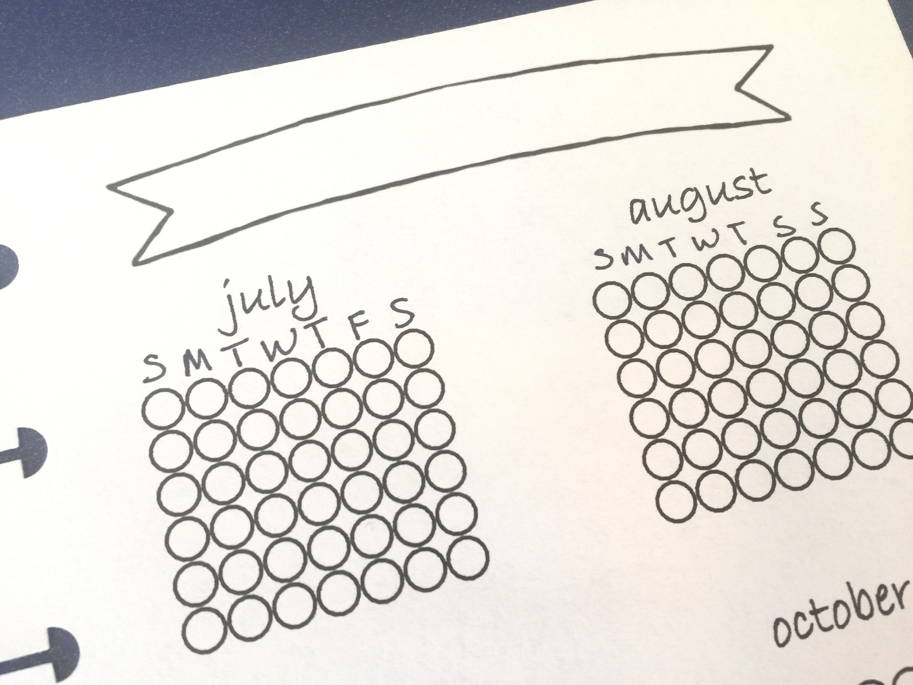 Mini Calendar Habit Tracker Printable, Bullet Journal Tracker, Black ...