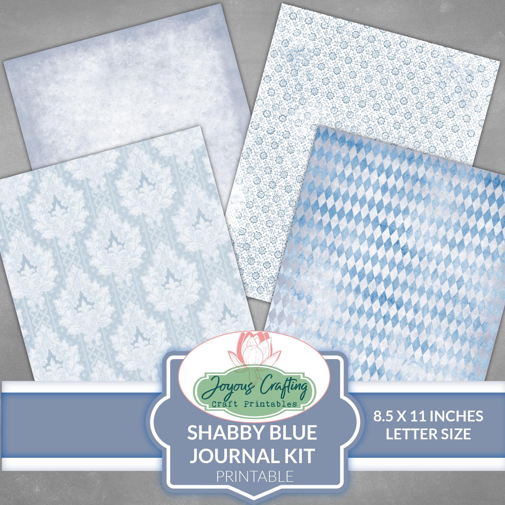Vintage Blue Journal Pages | Printable Junk Journal | Aesthetic Digital ...