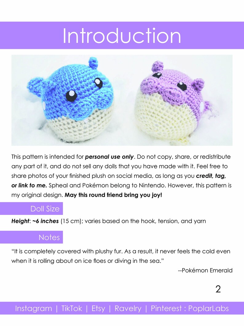 Spheal Crochet Pattern - Pokemon Amigurumi Doll - Etsy