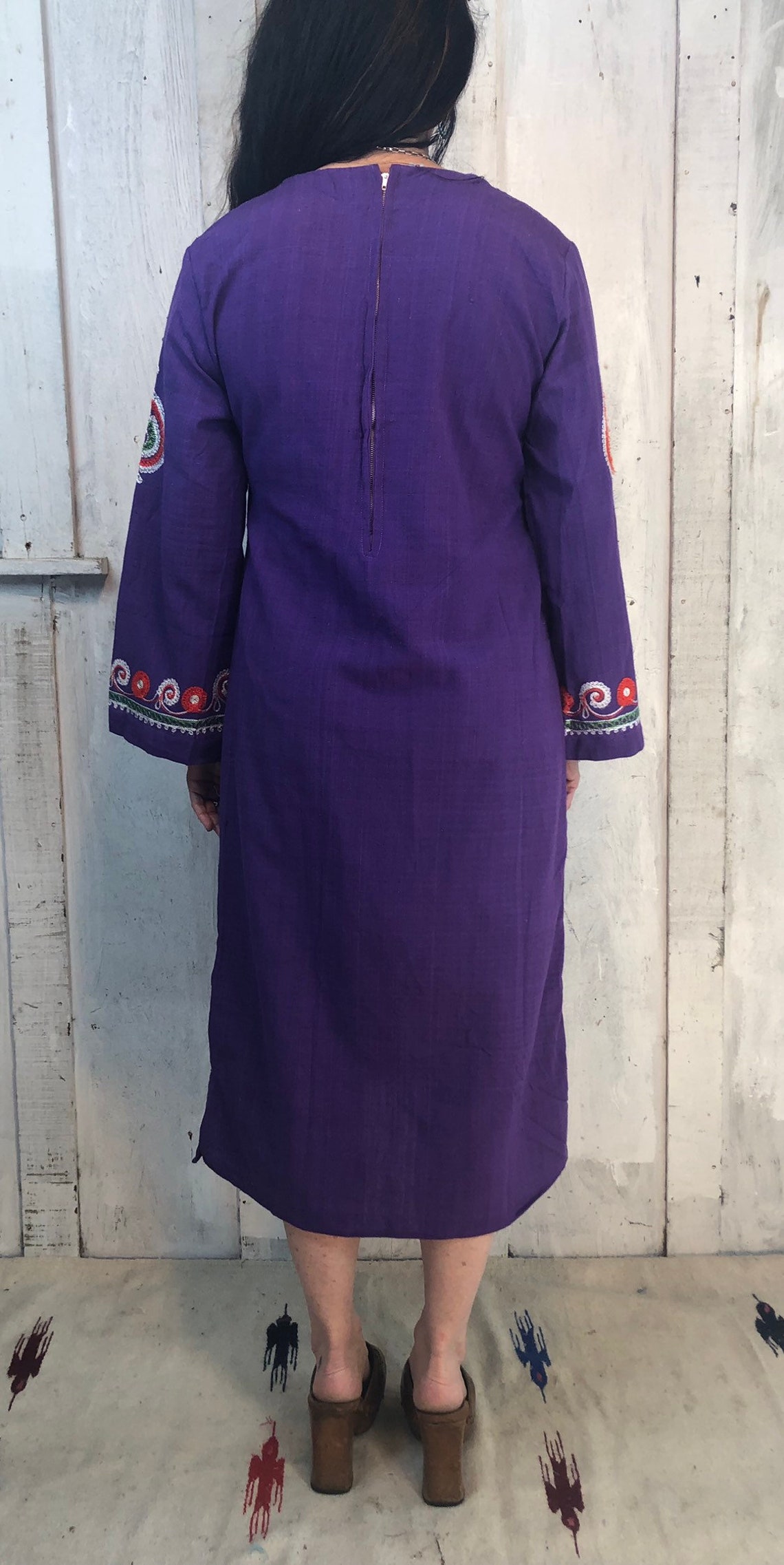 Vintage Indian Caftan/: 70s Embroidered Ethnic Kaftan// Indian Bohemian ...