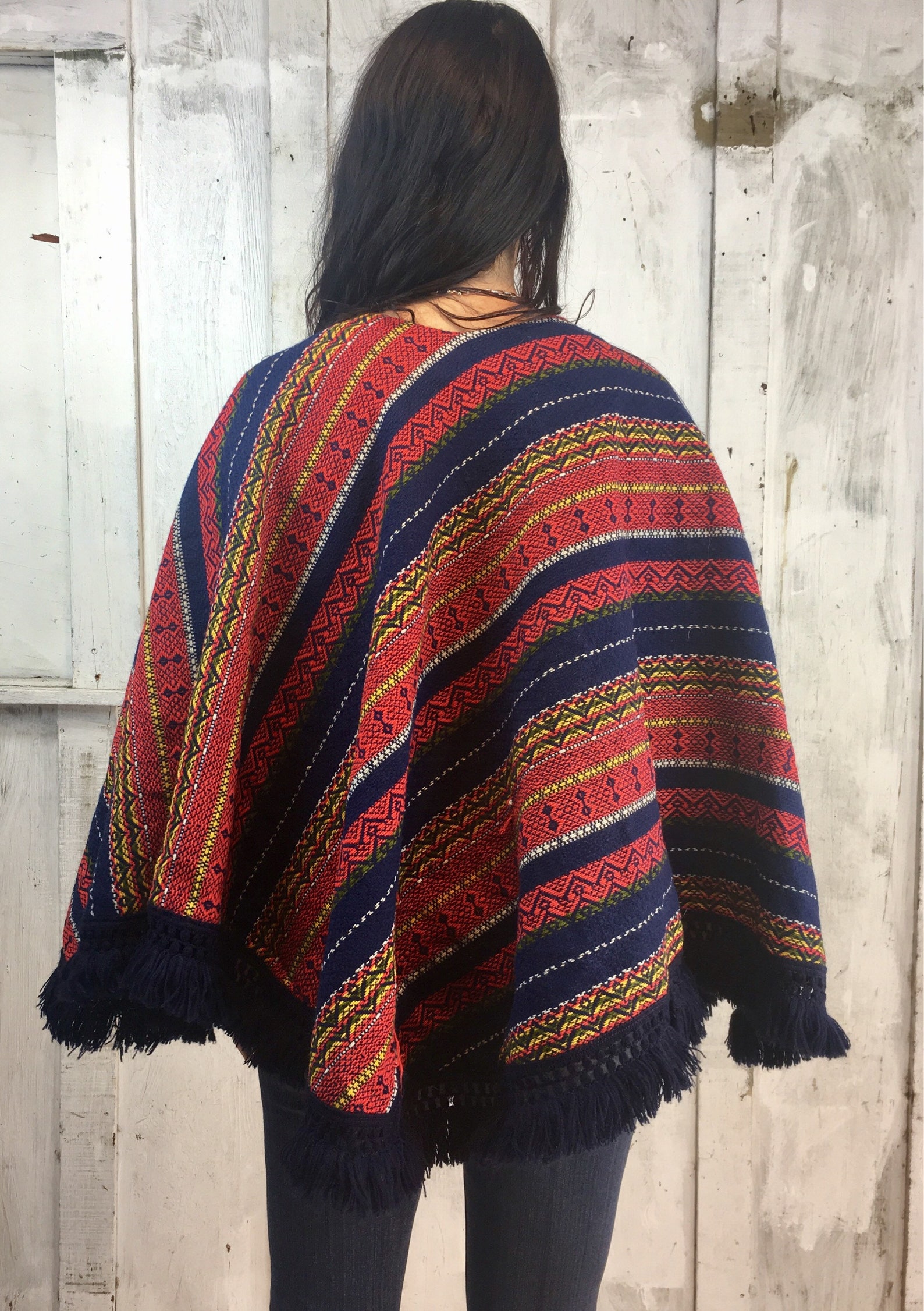 Vintage Handwoven Poncho//folk Art Poncho//vintage Handmade - Etsy