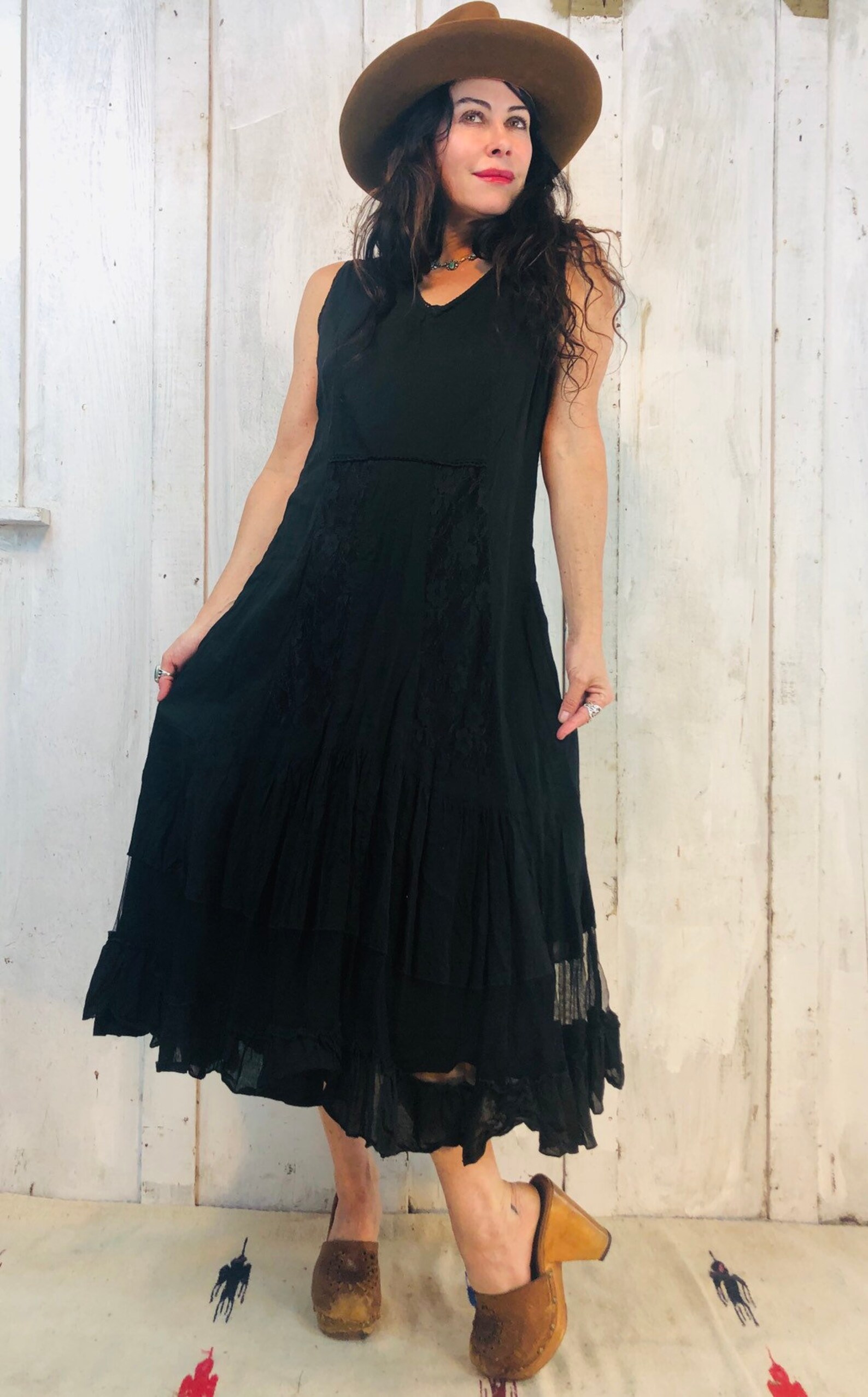 Vintage Indian Cotton Dress// Indian Phool Dress 1970s// Black - Etsy