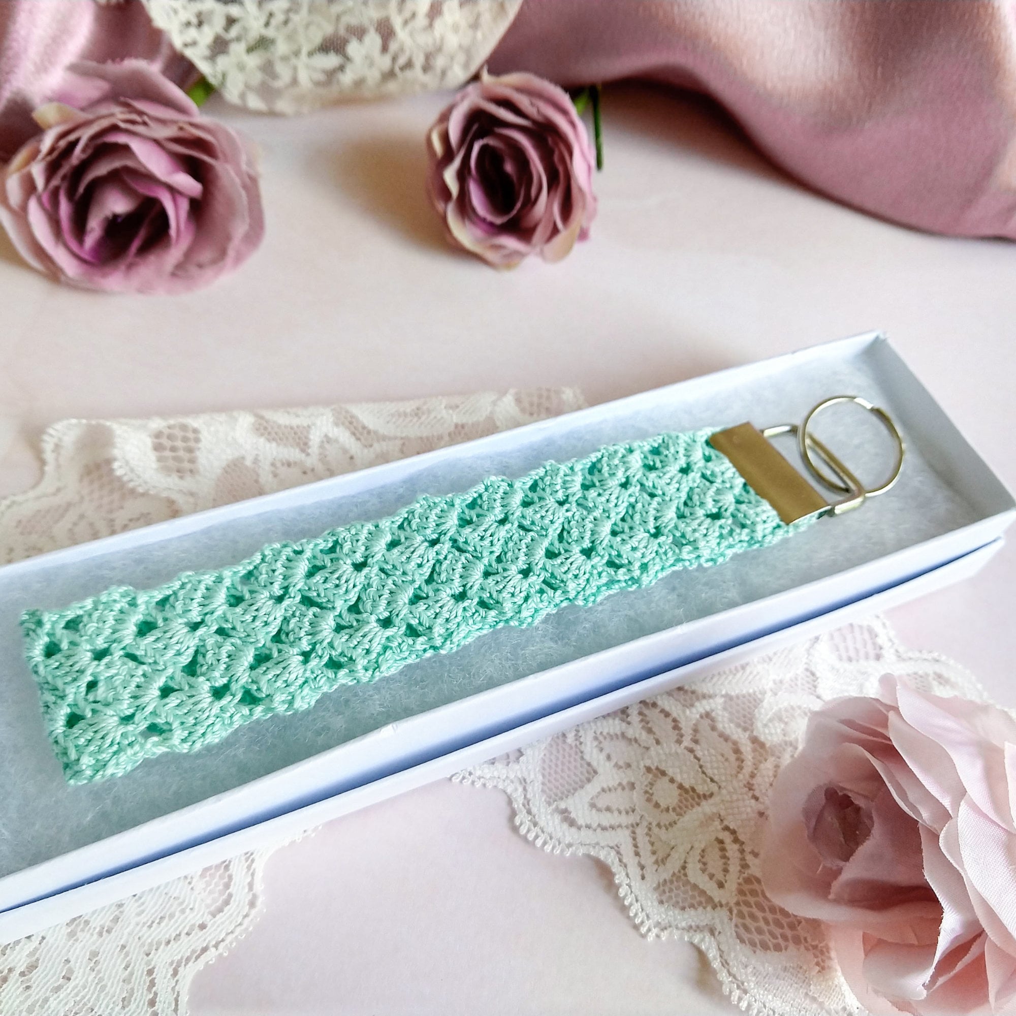 Crochet Pattern, Lace Keychain Wristlet, Digital Download, Pdf, Key ...