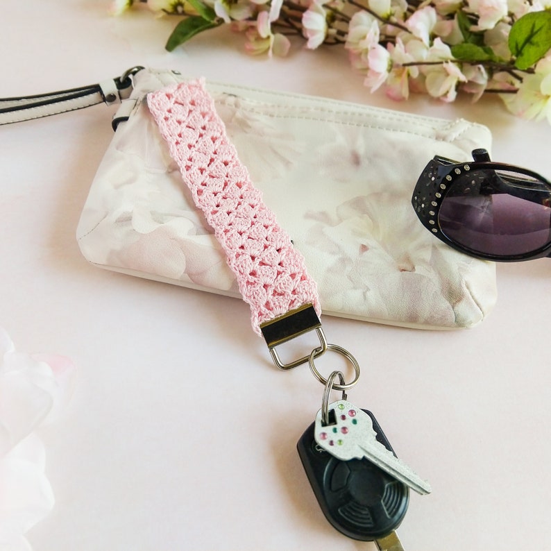 Crochet Pattern, Lace Keychain Wristlet, Digital Download, Pdf, Key ...