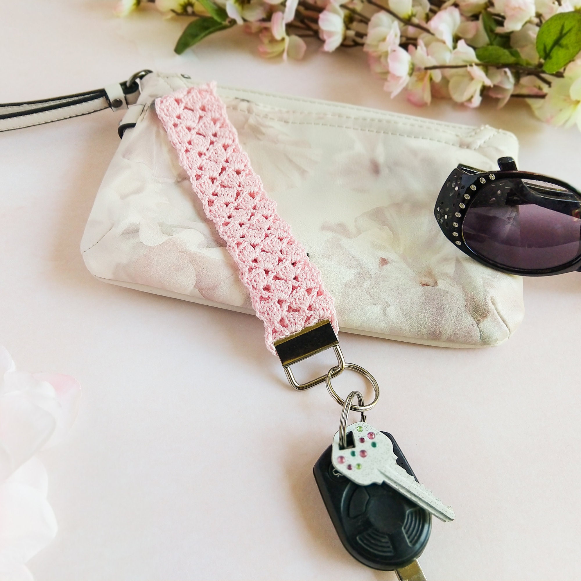 Crochet Pattern, Lace Keychain Wristlet, Digital Download, Pdf, Key ...