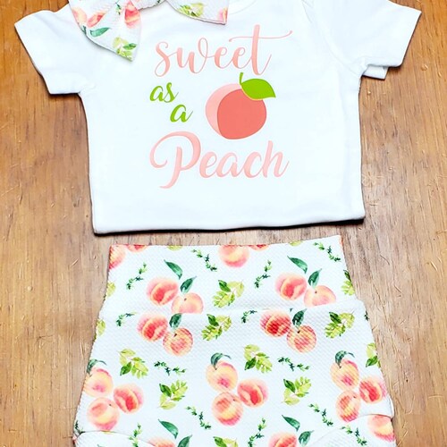 Sweet as A Peach Baby Bummies and Bow Set Newborn Baby Girl - Etsy