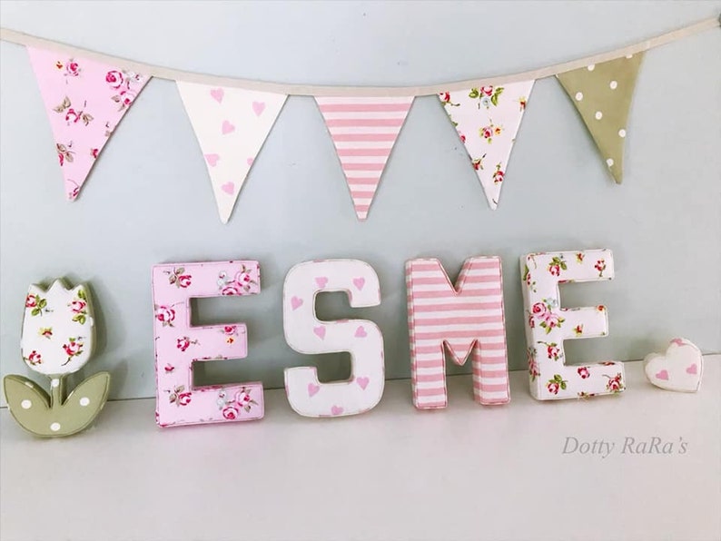 FABRIC LETTERS Handmade Fabric Letters Wall Art Nursery | Etsy