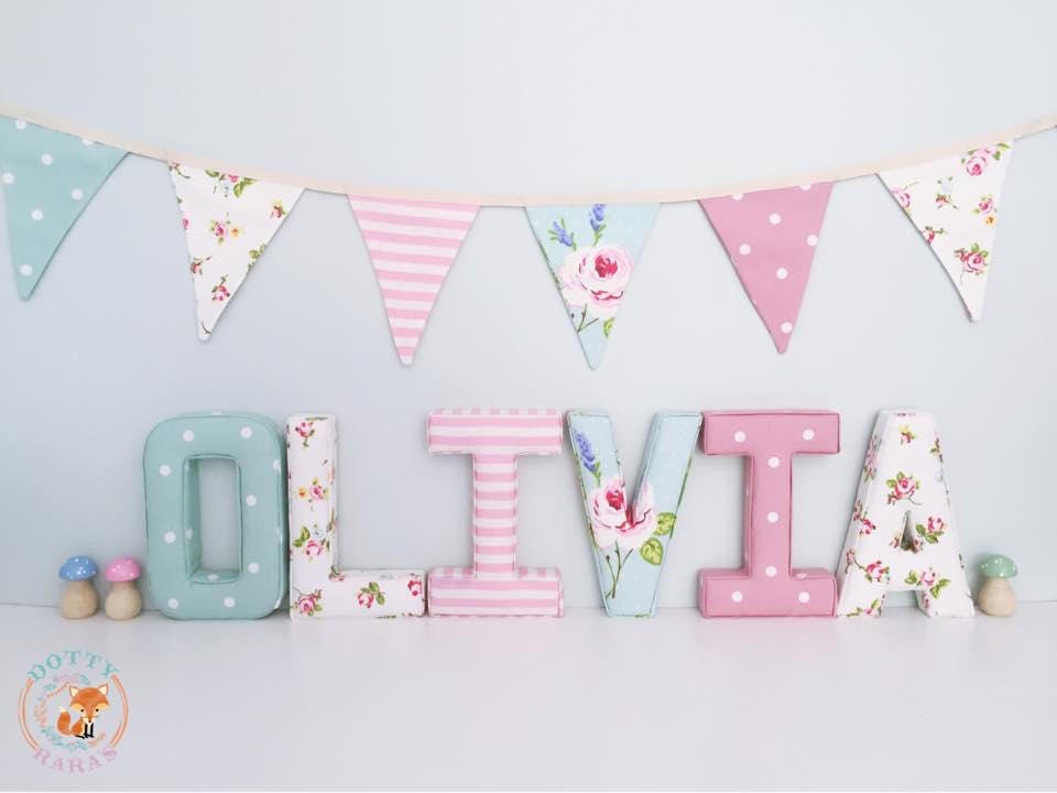 FABRIC LETTERS Handmade Fabric Letters Wall Art Nursery | Etsy
