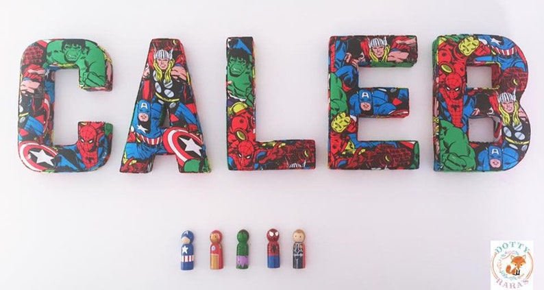 Superhero Fabric Letters Wall Art Nursery Childrens - Etsy