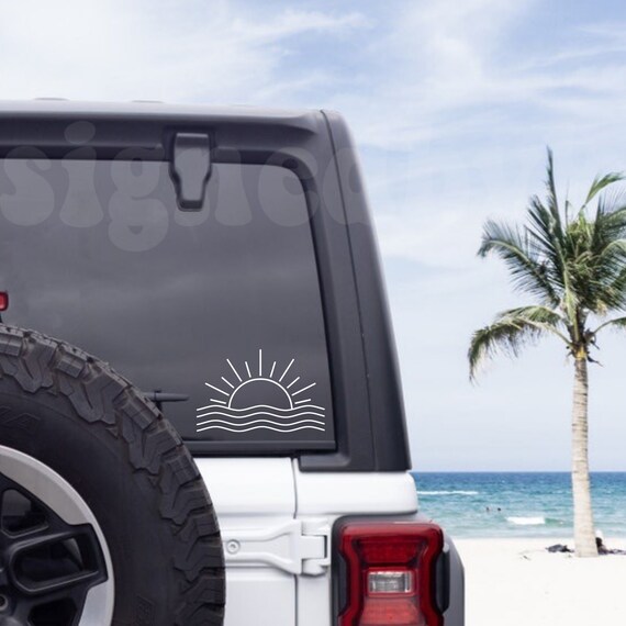 Sun and Waves Decal Car Decal Summer Decal Cute Decals - Etsy