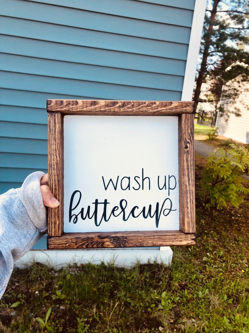 Wash up Buttercup | Wood Signs | Bathroom Signs | Rustic Decor | Home ...