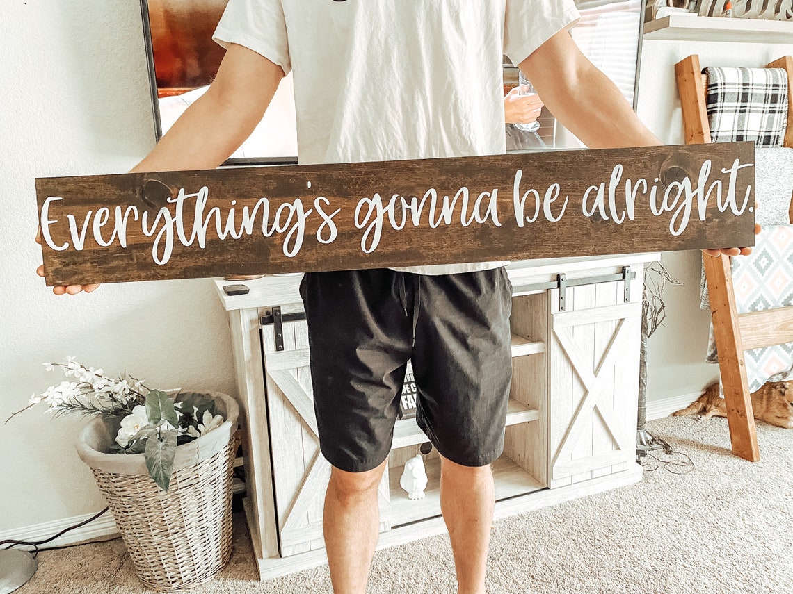 Rustic Wood Sign Pinterest Wood Sign Home Decor 7 X 48 | Etsy