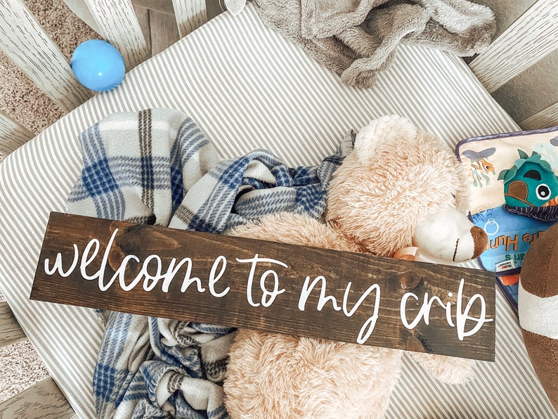 Welcome to My Crib Nursery Signs Home Decor Newborn | Etsy