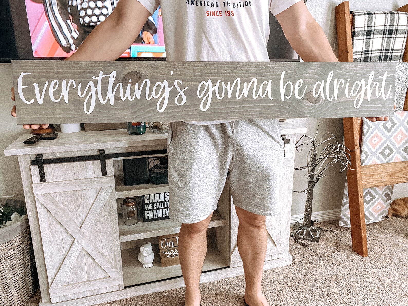 Rustic Wood Sign Pinterest Wood Sign Home Decor 7 X 48 - Etsy