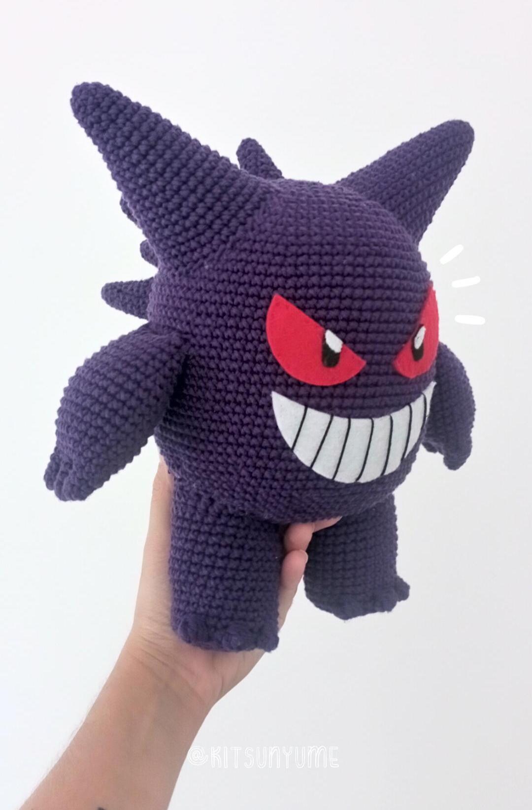 Gengar Amigurumi Plushie | Pokémon Inspired Handmade Crochet Plush (30 ...