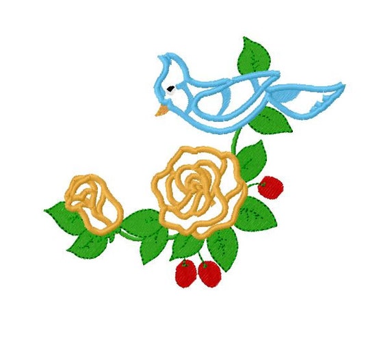 10 Designs,Birds and Flowers Applique Machine Embroidery Design Pack ...