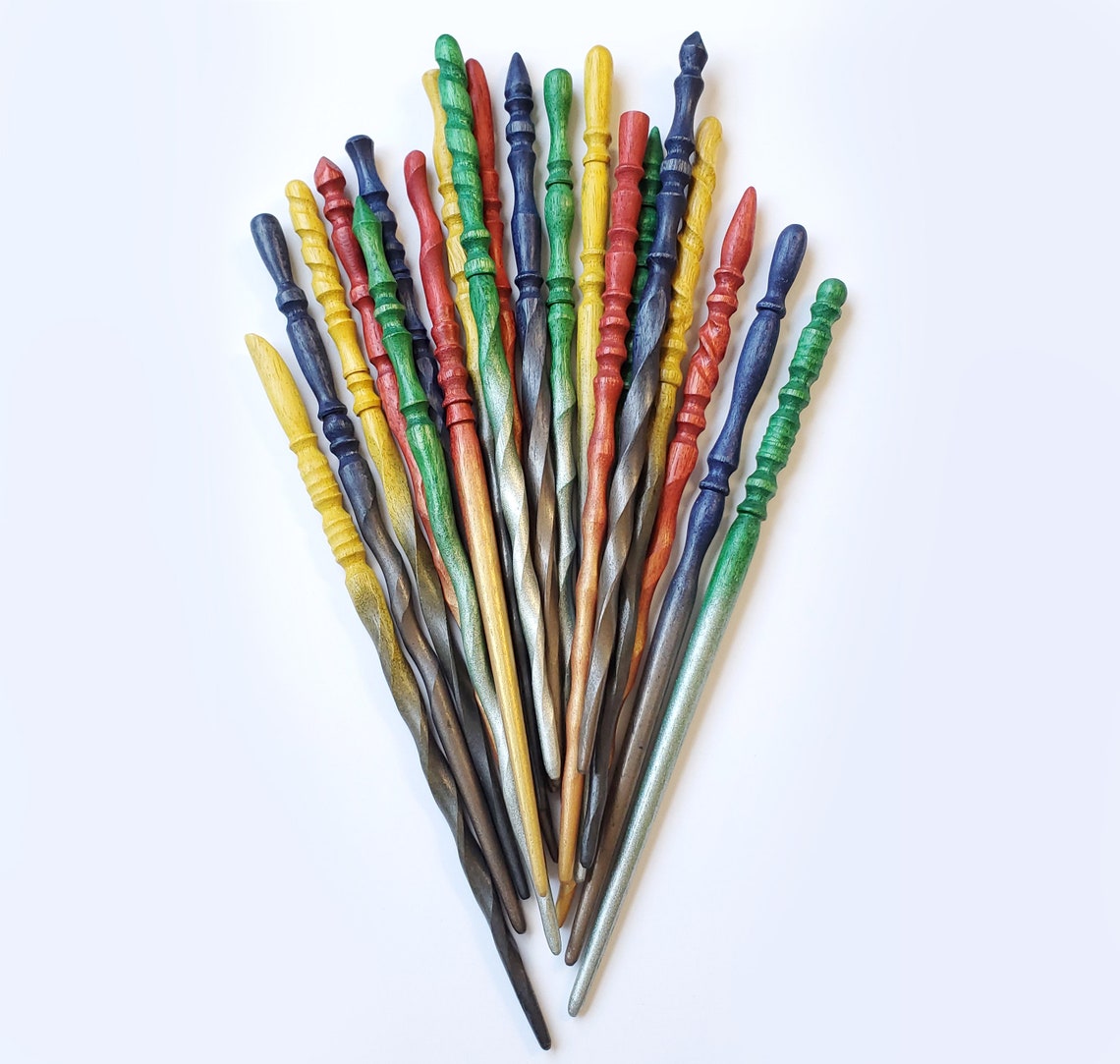 Pick Your Team Wand, Green & Silver Magic Wands, Wood Wand, Magic Wand ...
