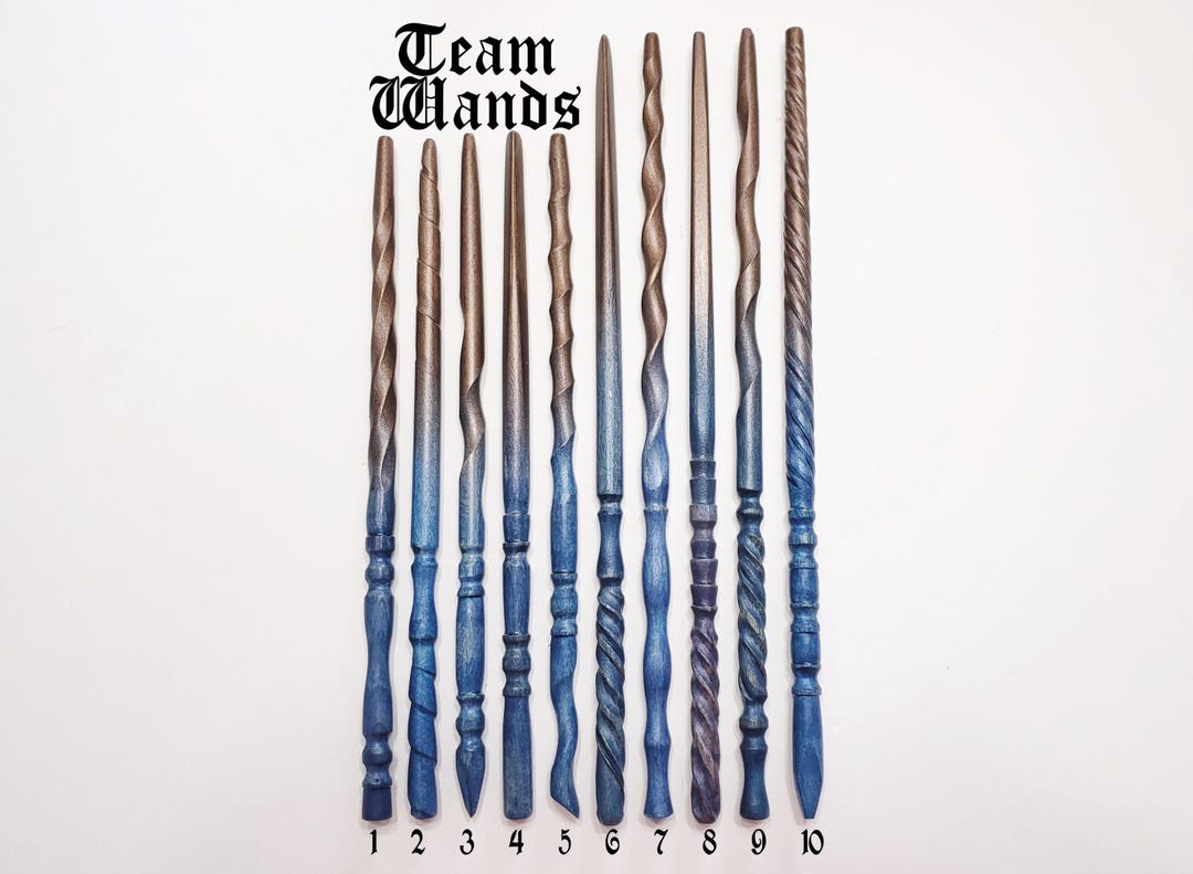 Pick Your Team Wand, Blue & Bronze Magic Wands, Wood Wand, Magic Wand ...