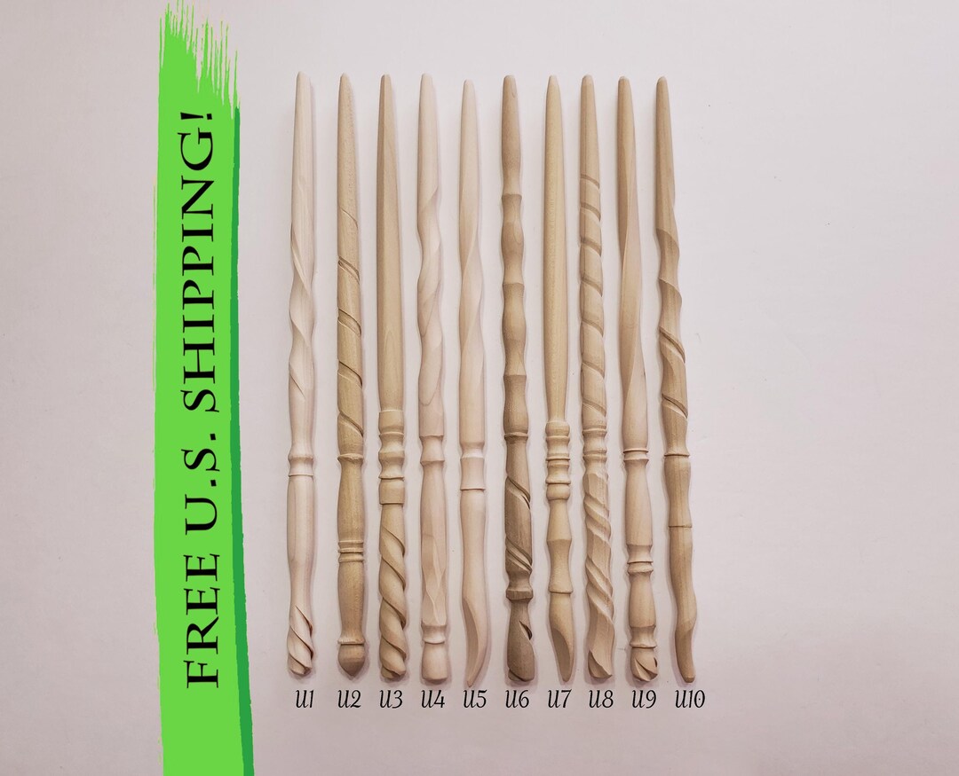 Unfinished Pick Your Wands 1-10, Unstained Wands, Magic Wands, Wood ...