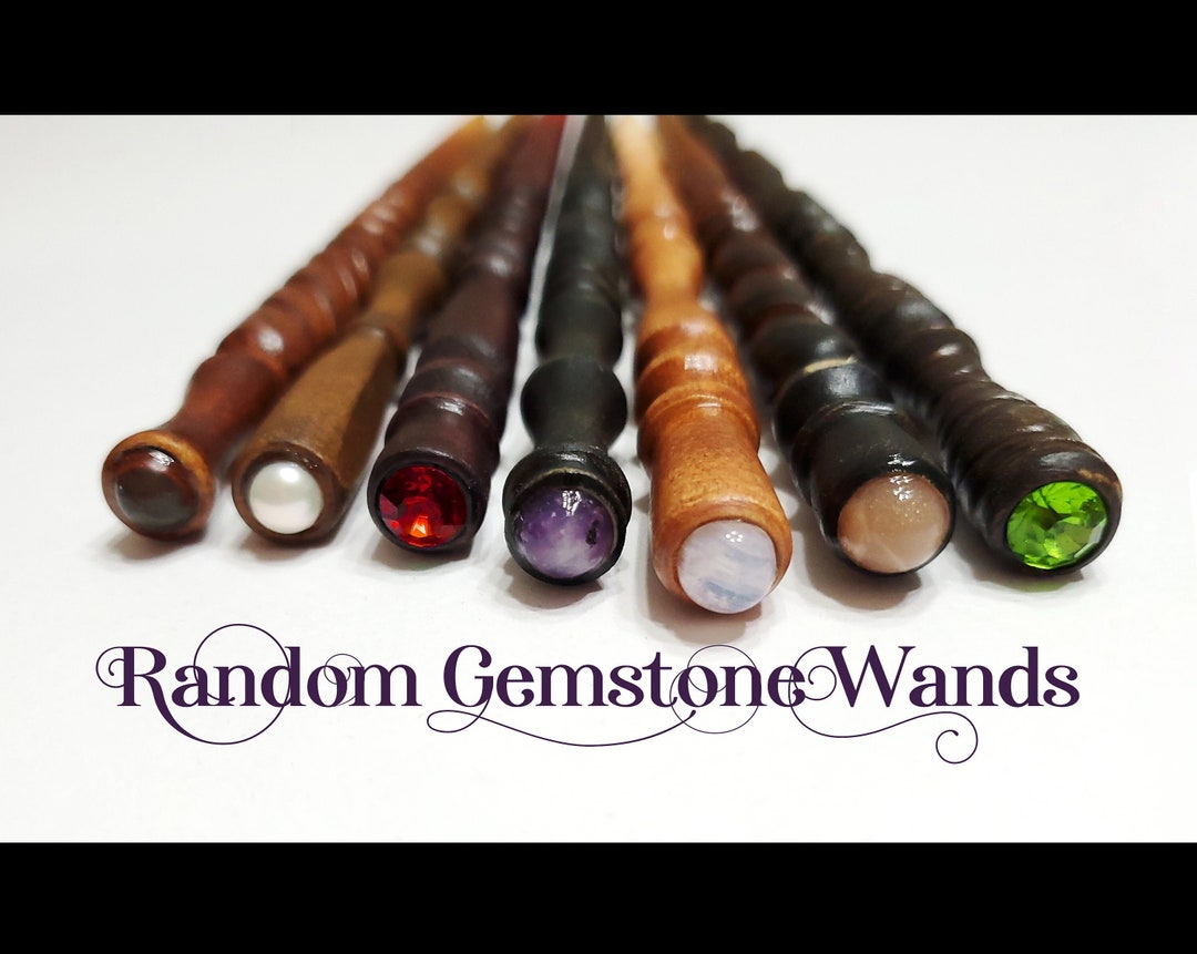 Random Gemstone Wands, Crystal, Birthstone Magic Wands, Wood Wand ...