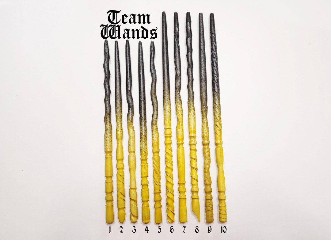 Pick Your Team Wand, Yellow & Black Magic Wands, Wood Wand, Magic Wand ...
