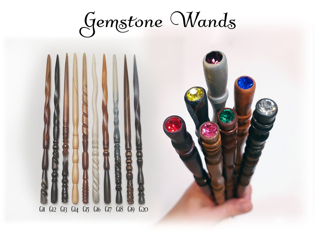 Gemstone Wands 11-20, Crystal, Birthstone Magic Wands, Wood Wand, Magic ...
