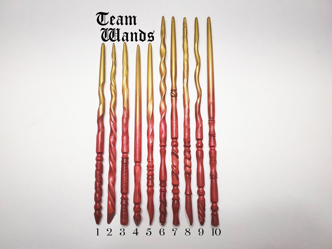 Pick Your Team Wand, Red & Gold Magic Wands, Wood Wand, Magic Wand ...