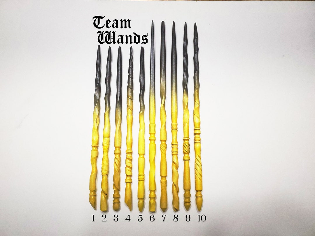 Pick Your Team Wand, Yellow & Black Magic Wands, Wood Wand, Magic Wand ...
