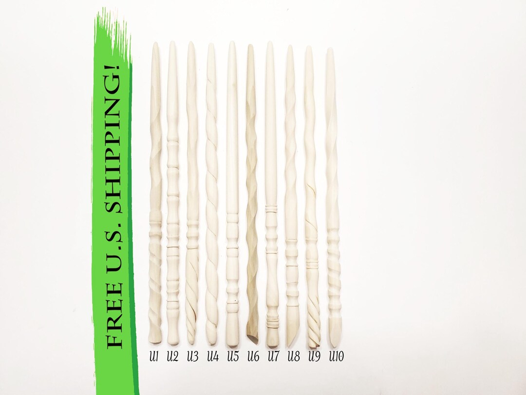 Unfinished Pick Your Wands 1-10, Unstained Wands, Magic Wands, Wood ...