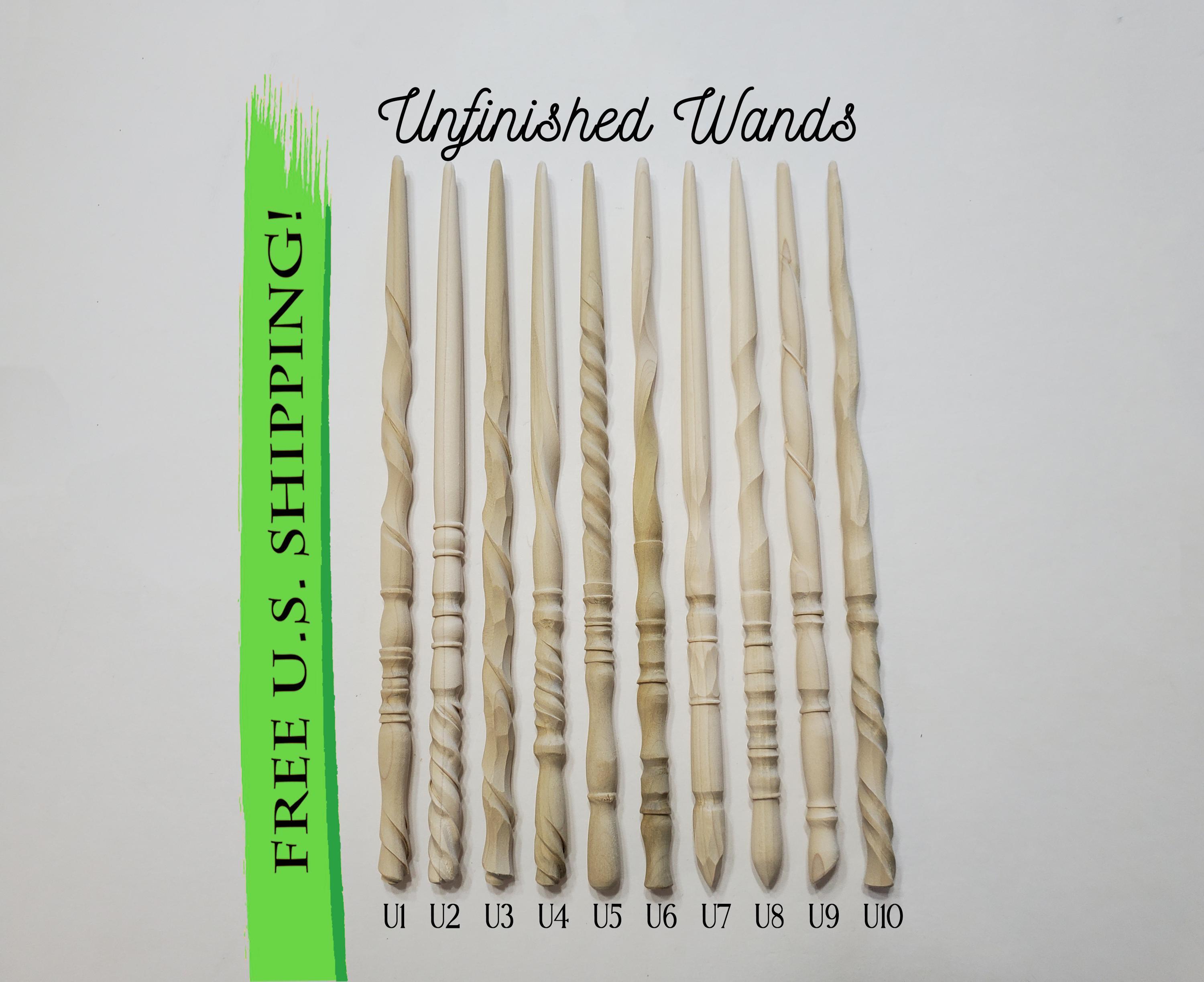 Unfinished Pick Your Wands 1-10, Unstained Wands, Magic Wands, Wood ...