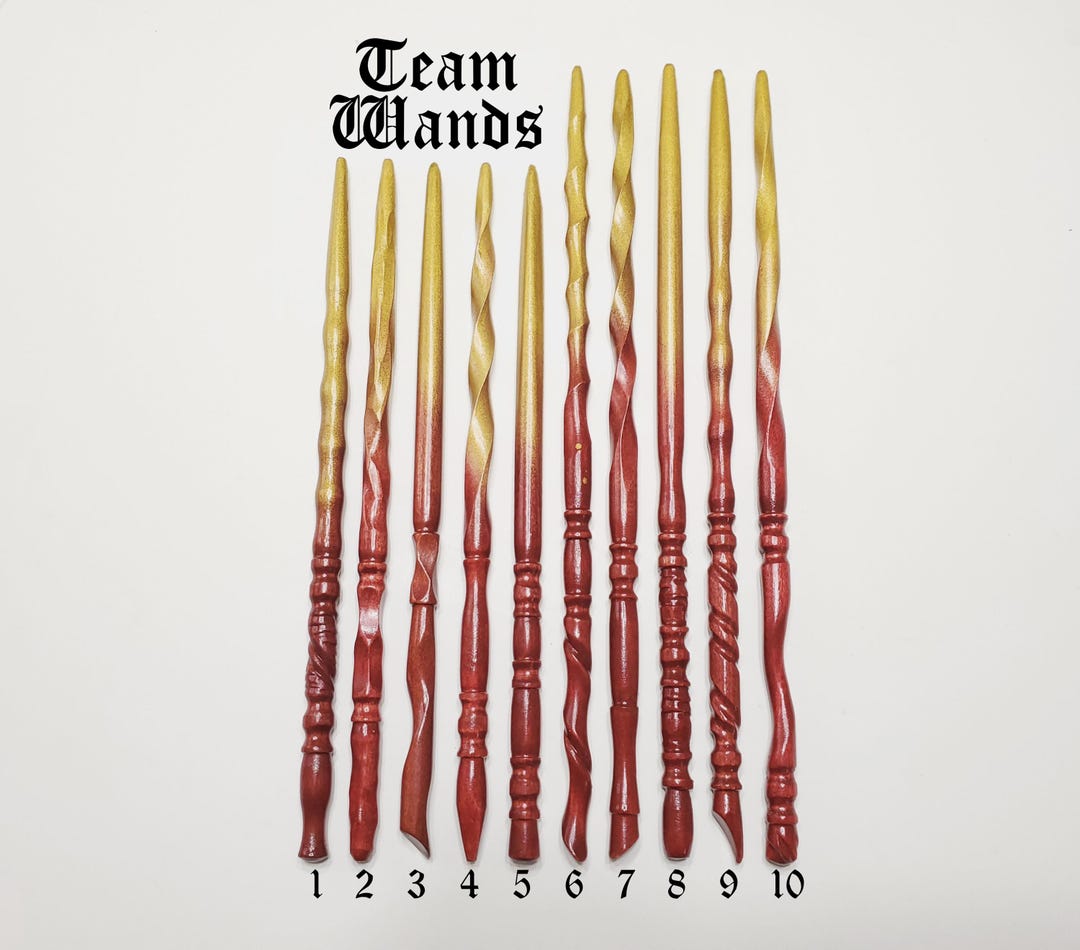Pick Your Team Wand, Red & Gold Magic Wands, Wood Wand, Magic Wand ...