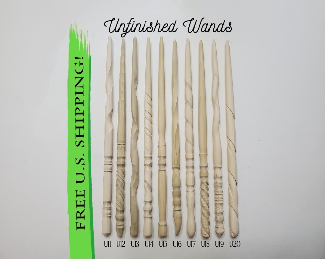Unfinished Pick Your Wands 11-20, Unstained Wands, Magic Wands, Wood ...
