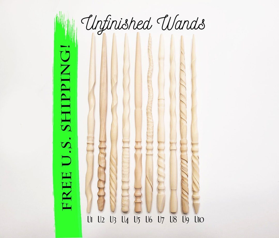 Unfinished Pick Your Wands 1-10, Unstained Wands, Magic Wands, Wood ...