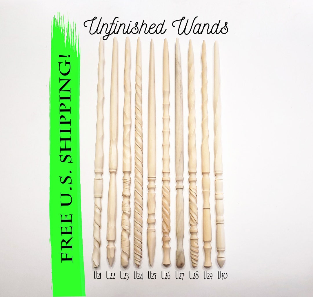 Unfinished Pick Your Wands 21-30, Unstained Wands, Magic Wands, Wood ...