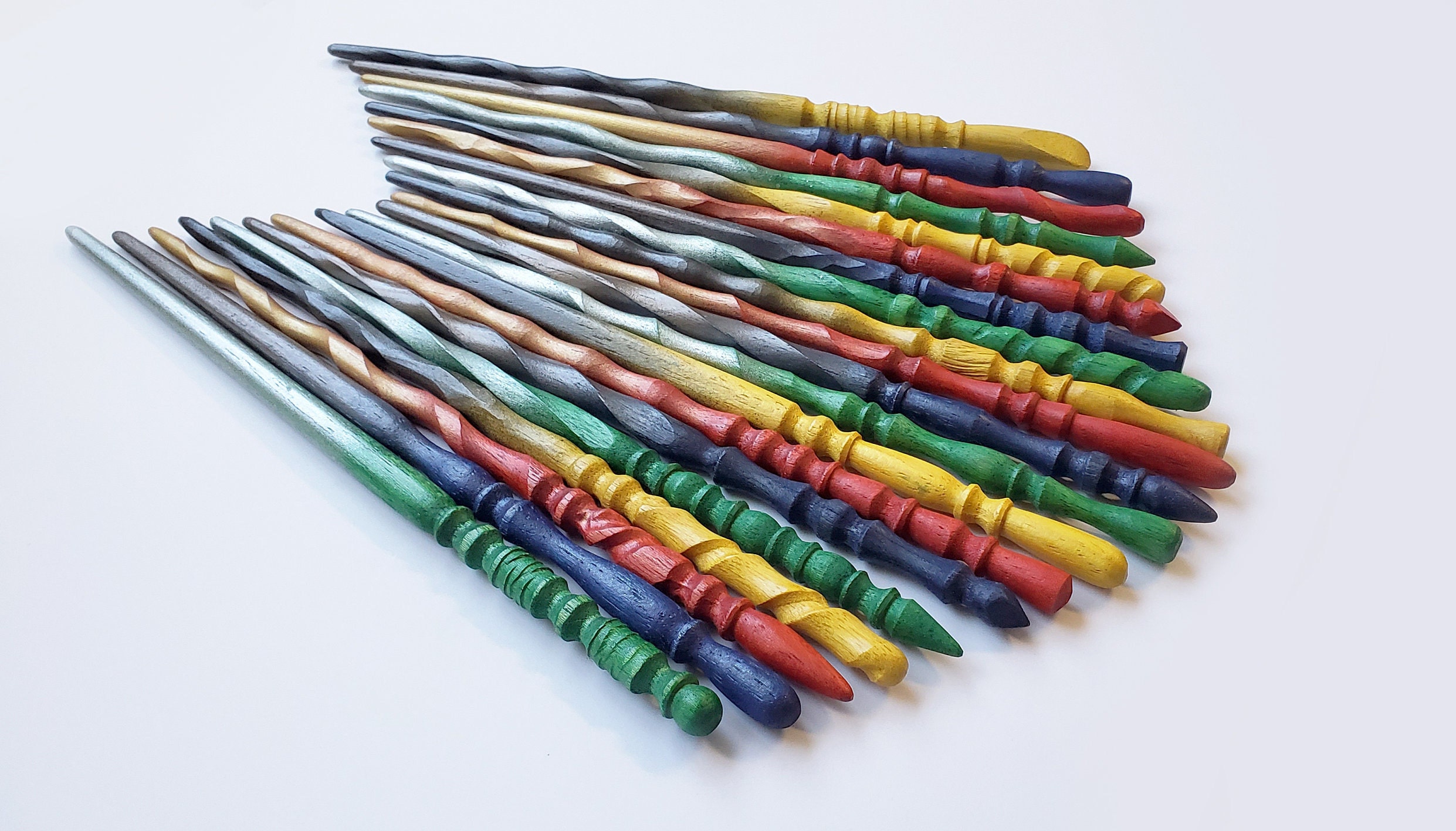 Pick Your Team Wand, Green & Silver Magic Wands, Wood Wand, Magic Wand ...
