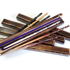 Random Wand With Wand Box Bundle, Wand Storage Box, Handmade Wooden Box ...