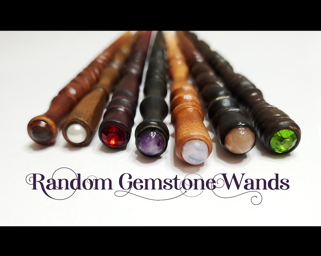 Random Gemstone Wands Crystal Birthstone Magic Wands Wood - Etsy