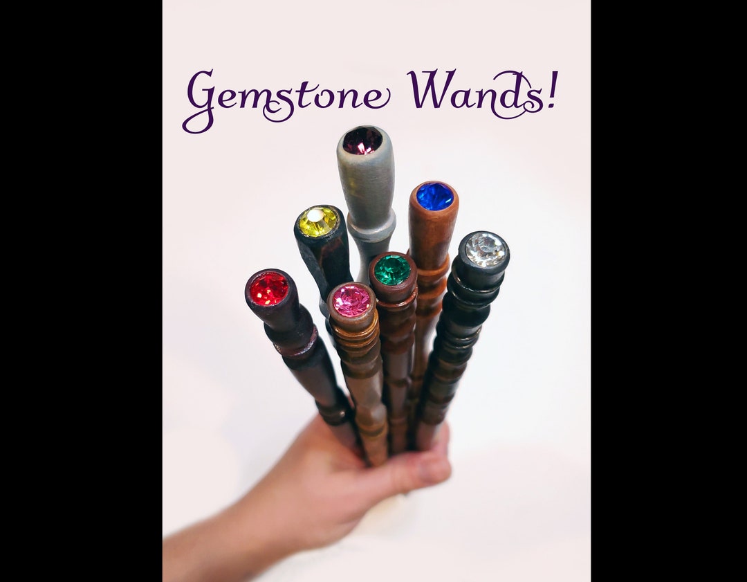 Gemstone Wands 11-20 Crystal Birthstone Magic Wands Wood - Etsy