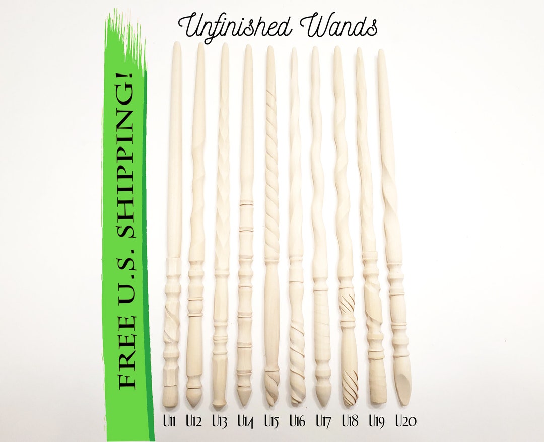 Unfinished Pick Your Wands 11-20, Unstained Wands, Magic Wands, Wood ...