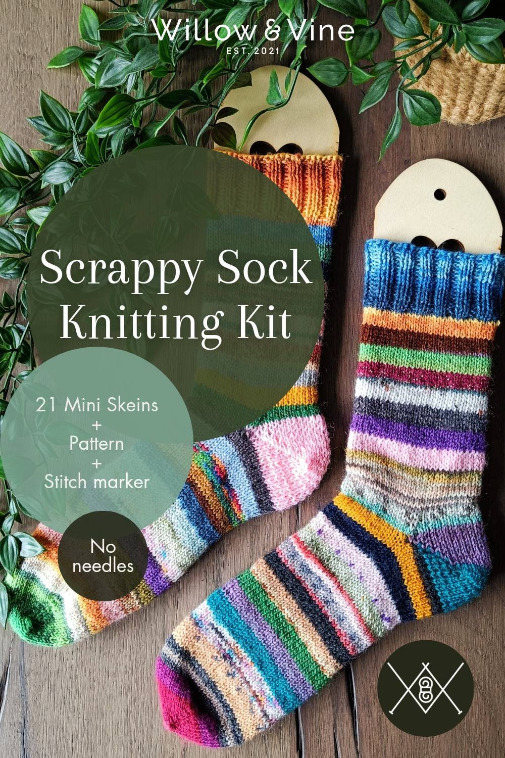 Scrappy Sock Knitting Kit With Pattern Yarn Stitch Marker - Etsy Canada